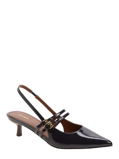 REISS Isla Pointed-toe Slingback Sandals - Navy
