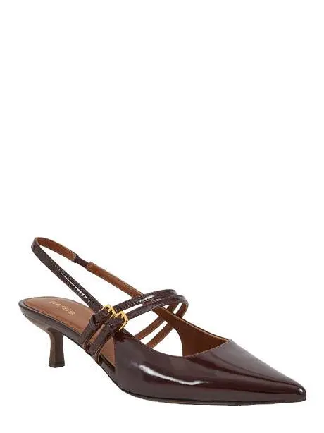 REISS Isla Pointed-toe Slingback Sandals - Oxblood