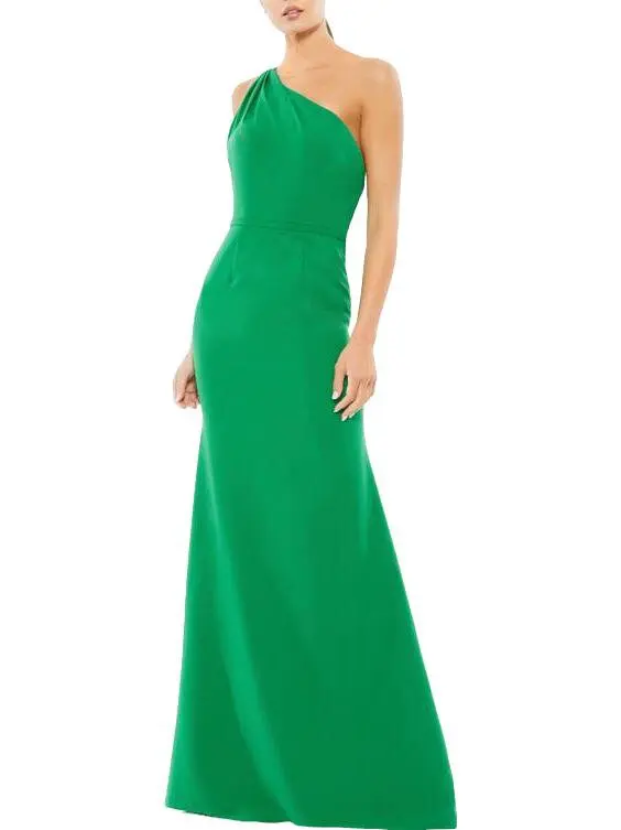 Mac Duggal One-shoulder Mermaid Gown - Emerald