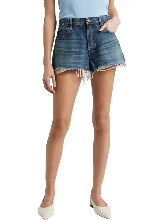 FRAME The Hang Frayed Hem Denim Short - Vida