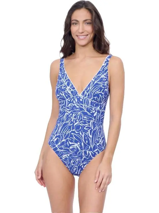 GOTTEX Tulip V Neck One Piece - Royal