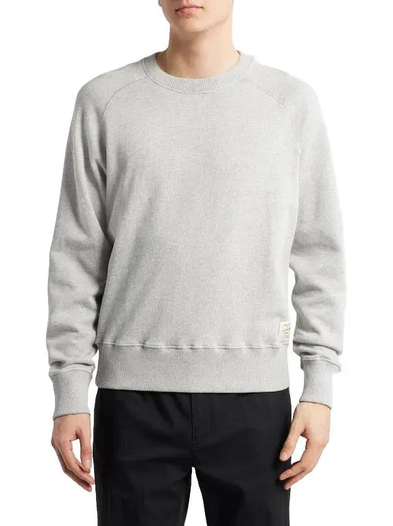 MERZ B. SCHWANEN Retro Fleece Lightweight Sweatshirt - Grey Melange