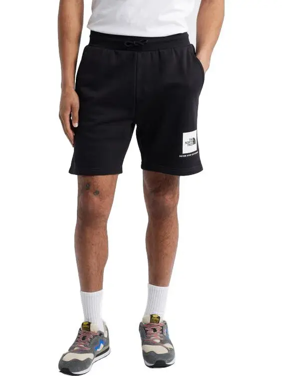 The North Face Box Nse Regular-fit French Terry Drawstring Shorts - Tnf Black/ Tnf White