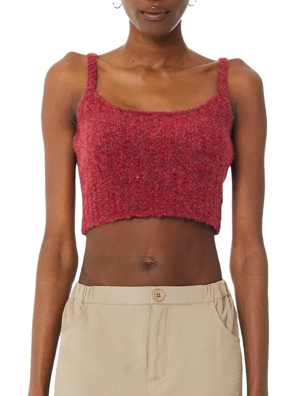 FIND ME NOW Billit Crop Knit Tank - Cardinal