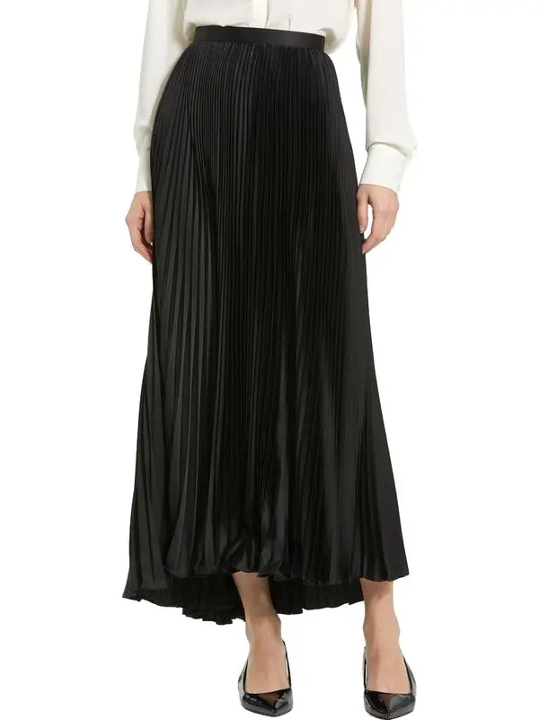 Mac Duggal Pleated Satin Evening Skirt - Black