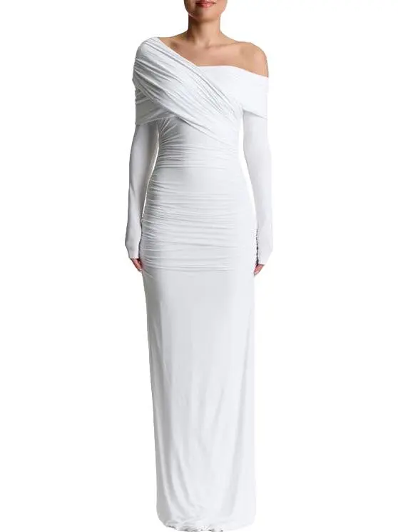 Naked Wardrobe Smooth Off-the-shoulder Maxi Dress - White