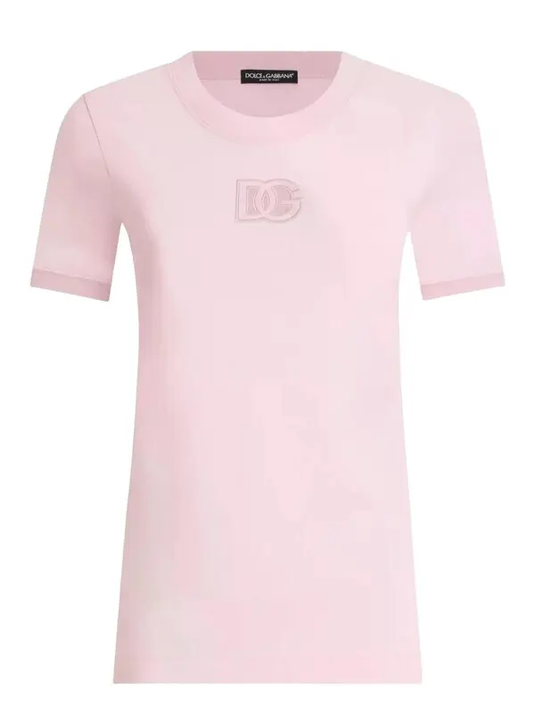 Dolce & Gabbana Logo-embroidered T-shirt - Pink