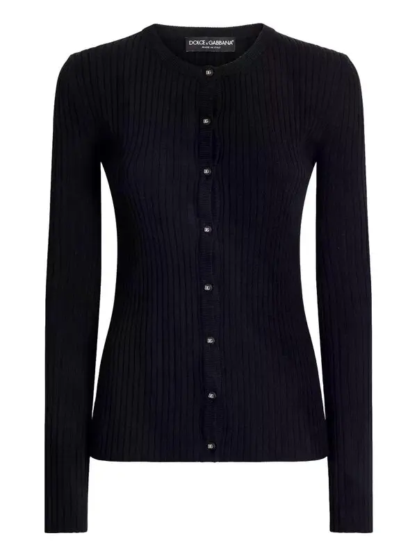 Dolce & Gabbana Dna Ribbed Knit Cardigan - Black