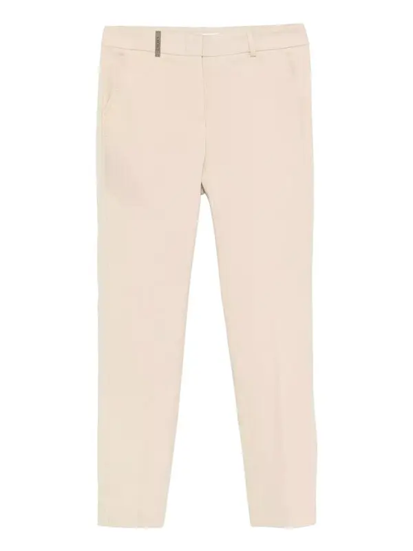 Peserico Pressed-crease Tapered Trousers - Neutrals