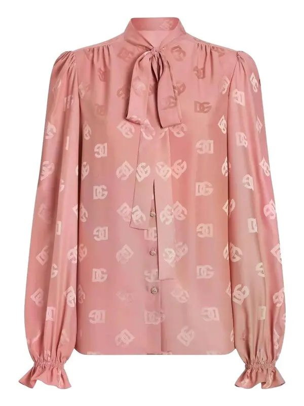 Dolce & Gabbana Dna Logo-print Blouse - Pink