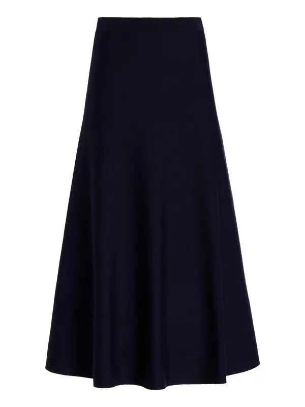 Gabriela Hearst Freddie Knit Midi Skirt In Merino Wool Cashmere - Dark Navy