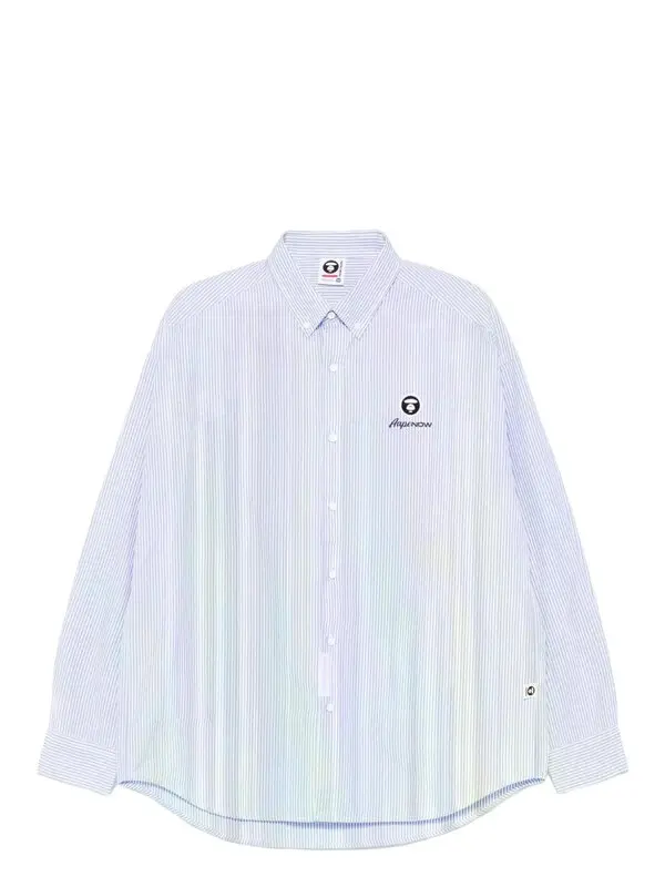 AAPE BY *A BATHING APE® Aapenow Moonface-logo Checked Shirt - Blue
