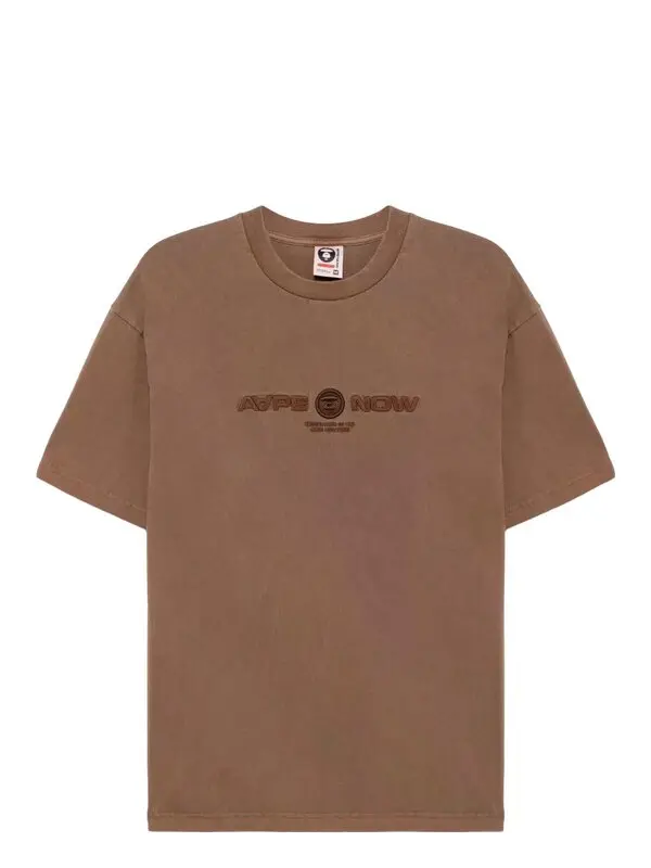 AAPE BY *A BATHING APE® Logo Embroidered T-shirt - Brown