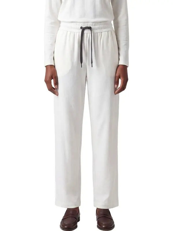 Brunello Cucinelli Drawstring Waist Trousers - White