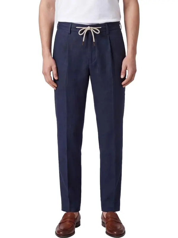 Eleventy Tailored Drawstring Trousers - Blue