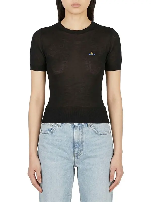 VIVIENNE WESTWOOD Orb Logo Cotton T-shirt - Black