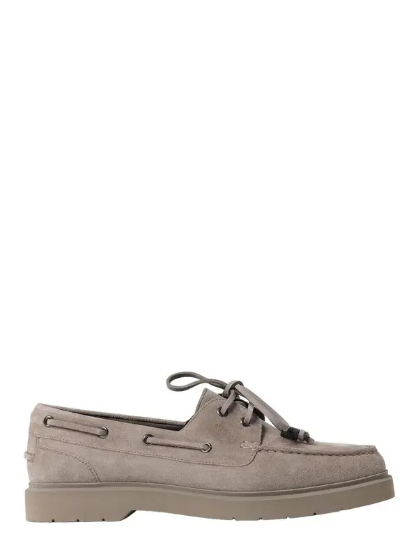Brunello Cucinelli Suede Loafers - Ice