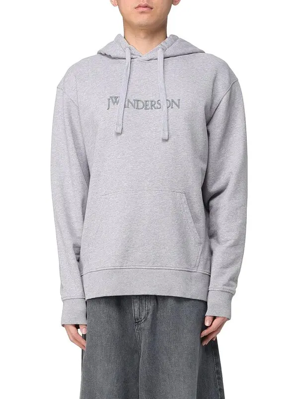 JW Anderson Logo Embroidered Hoodie - Grey