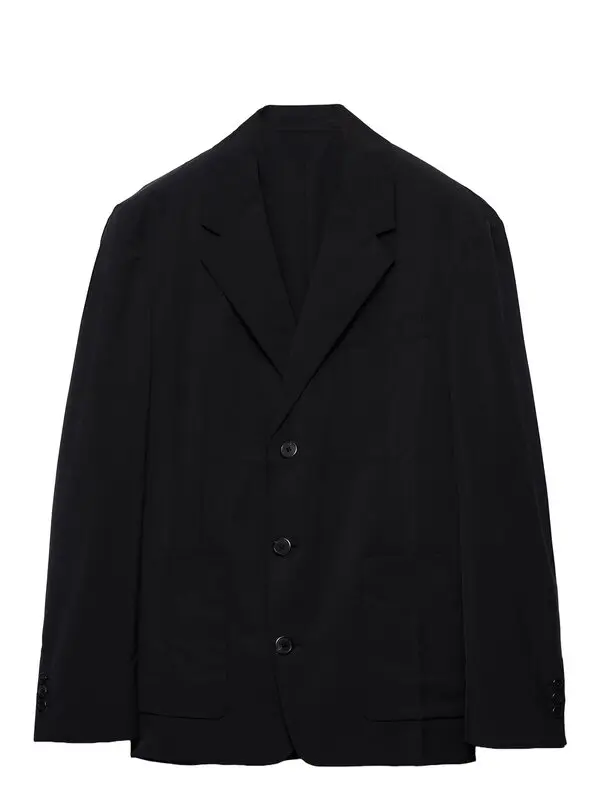 Prada Single-breasted Wool Blend Jacket - Black