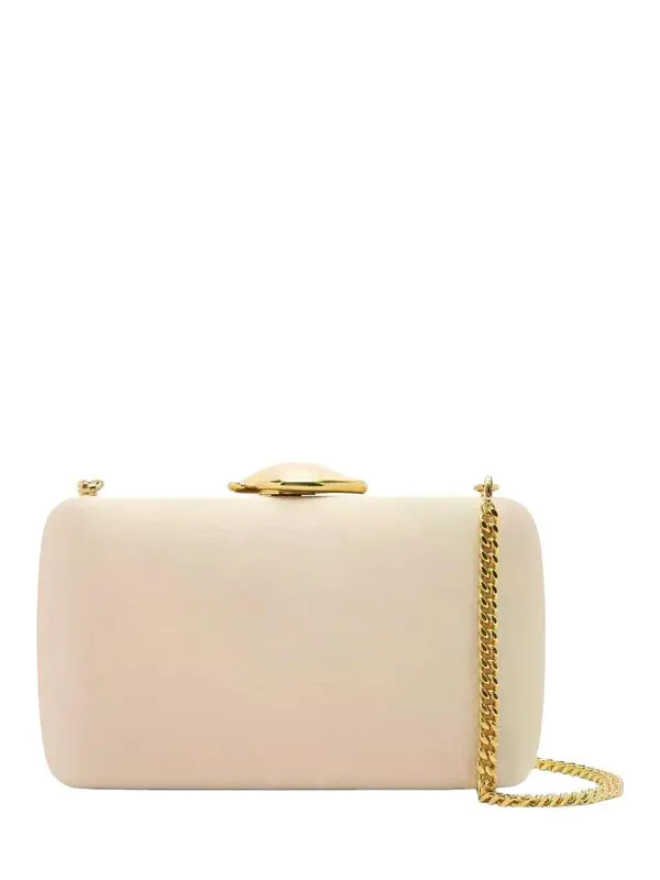 Oscar De La Renta Leather Clutch - Neutrals