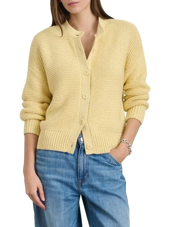ALEX MILL Nico Chunky Cotton Cardigan - Butter