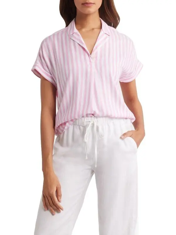 BEACHLUNCHLOUNGE Denise Striped Shirt - Pink Flamingo
