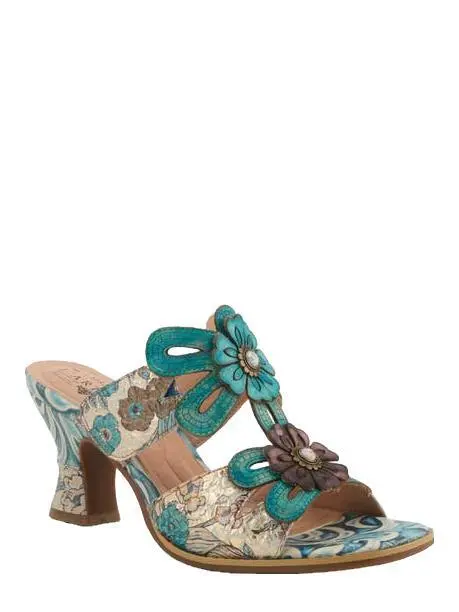 SPRING STEP SHOES Alania Leather Sandal - Turquoise Multi