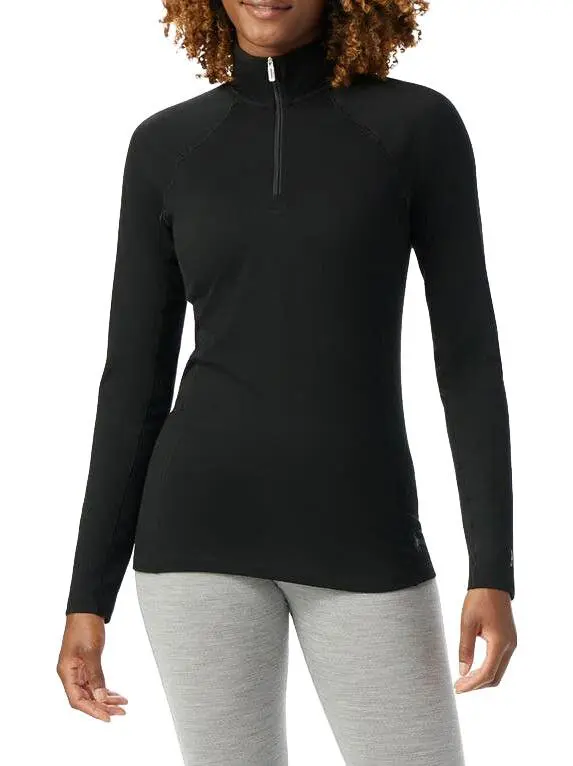 Smartwool Merino Wool Blend Quarter-zip Top - Black