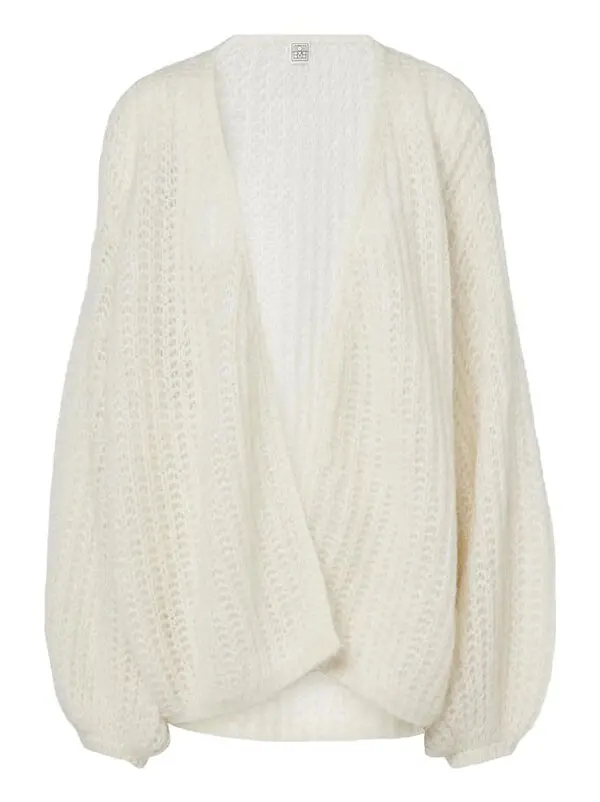 TOTEME Open-front Mohair-blend Cardigan - White