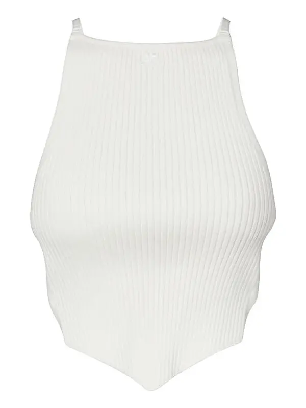 COURREGES Courrèges Ribbed-knit Cutout Tank Top - White