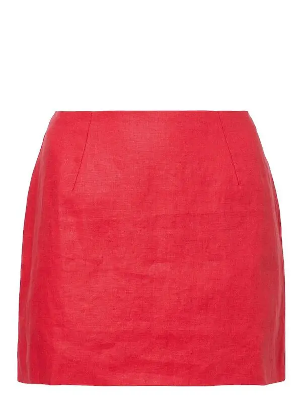 Faithfull The Brand Jane Linen Mini Skirt - Red