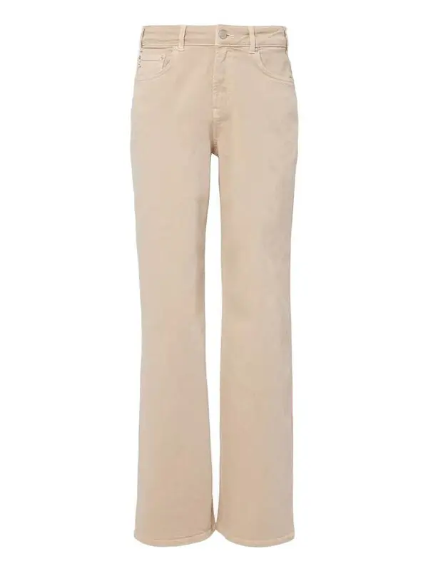 Ag Baggy Mid-rise Wide-leg Jeans - Beige