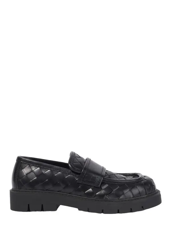 Bottega Veneta Intrecciato Leather Loafers - Black