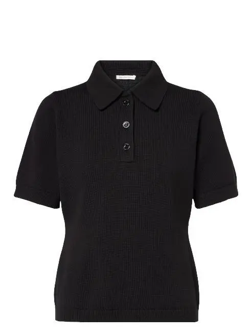 EMILIA WICKSTEAD Fairlie Cotton Jersey Polo Shirt - Black
