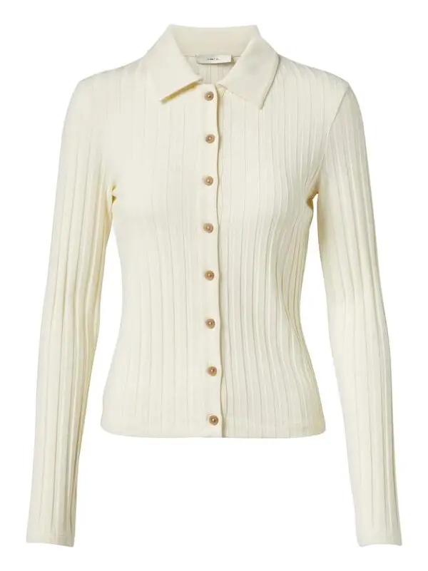 Vince Ribbed-knit Cardigan - White