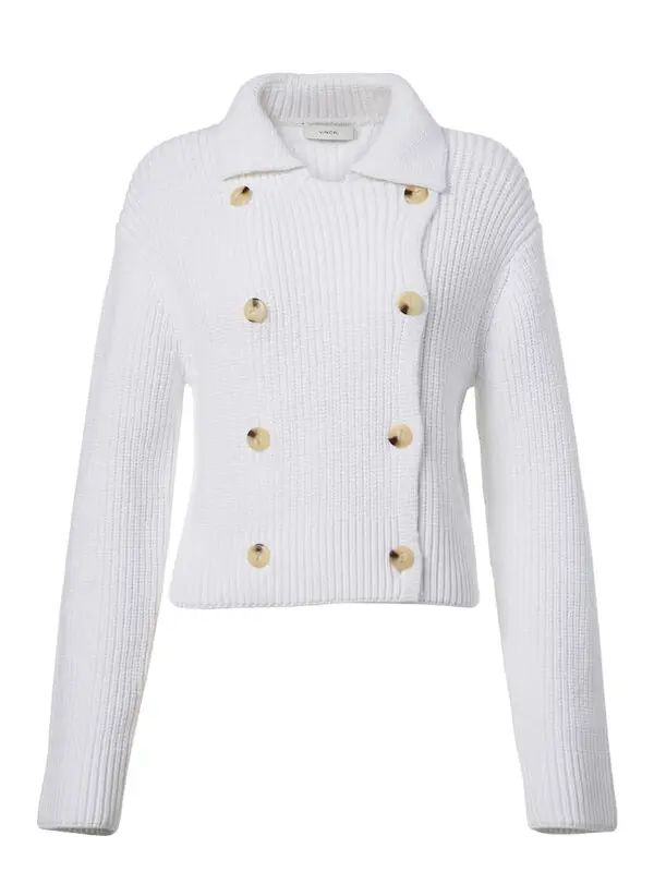 Vince Double-breasted Cotton-blend Jacket - White