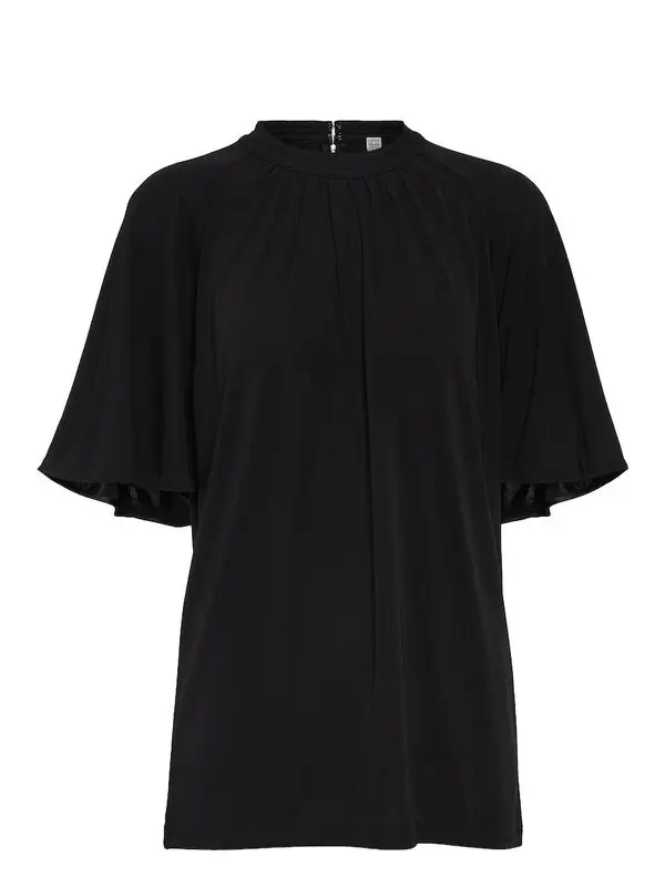 TOTEME Draped Jersey Top - Black