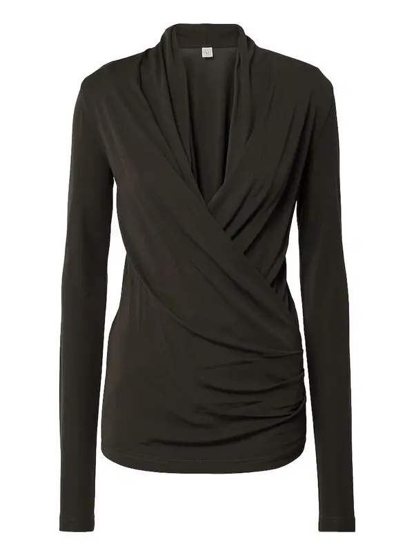TOTEME Draped Jersey Top - Grey