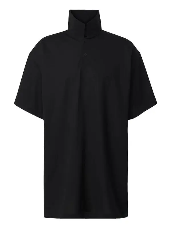 Balenciaga Bb Garderobe Cotton Piqué Polo Shirt - Black