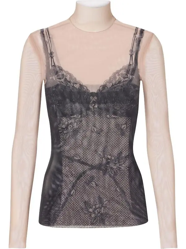Balenciaga Trompe L'œil Lace Top - Black