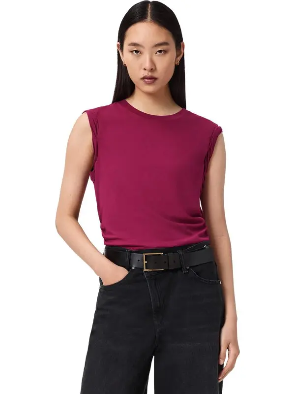 ALLSAINTS Sleeveless Ruched Tank Top - Pink