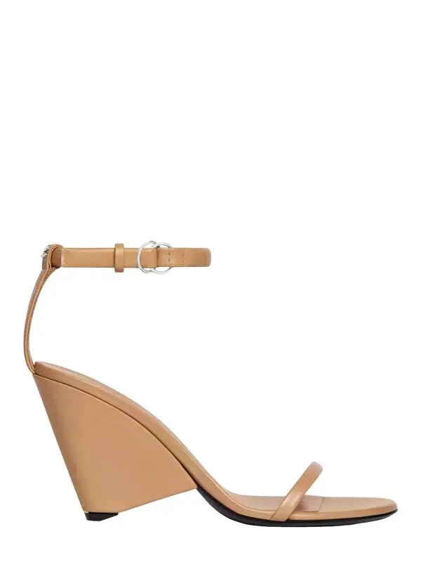 COURREGES Oblique Wedge Sandals - Brown
