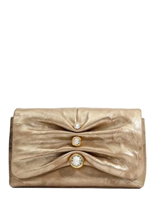 Alexis Bittar Molton Leather Crossbody Bag - Atq Gold