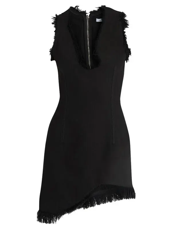 FERRAGAMO Raw-edge Sleeveless Mini Dress - Nero