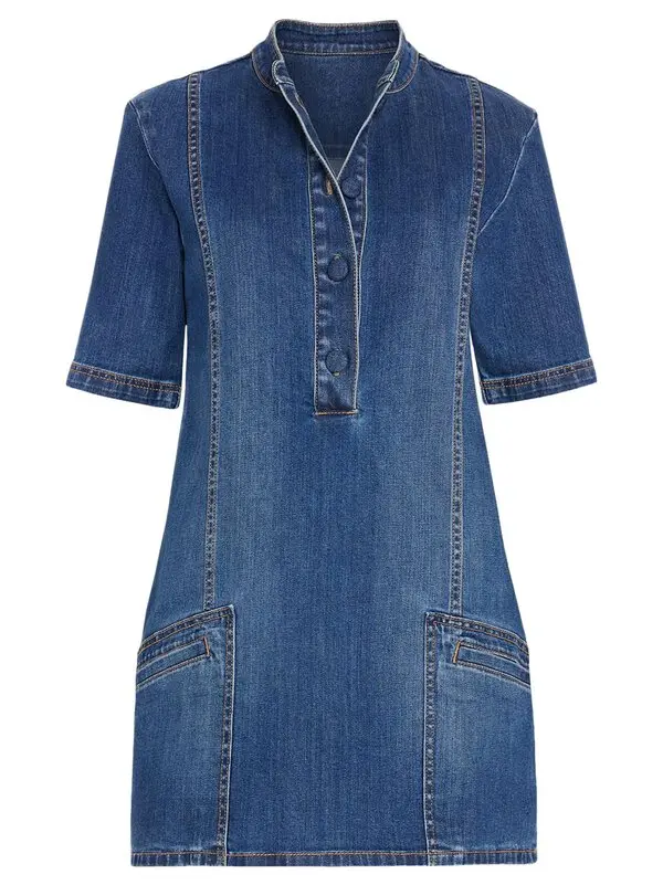 Ramy Brook Skylar Denim Mini Dress - Medium Wash