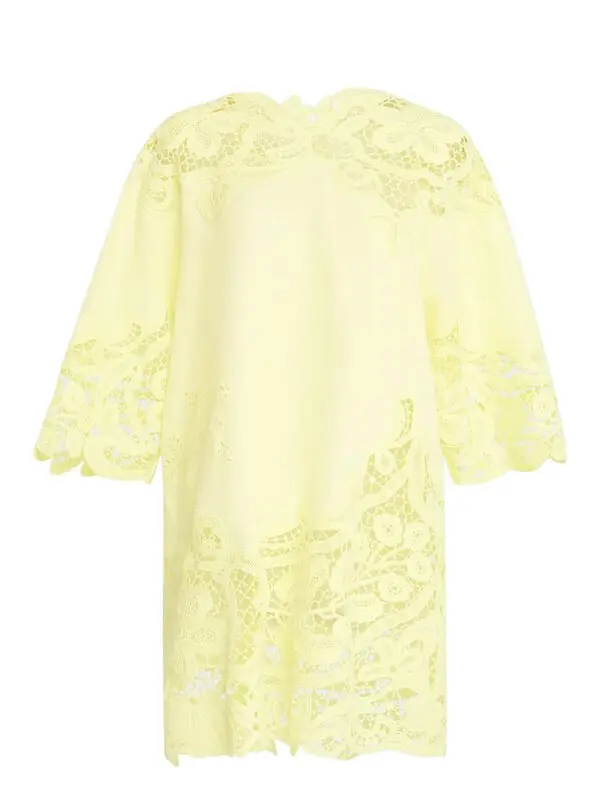 Ulla Johnson Brinna Embroidered Lace Tunic - Citron