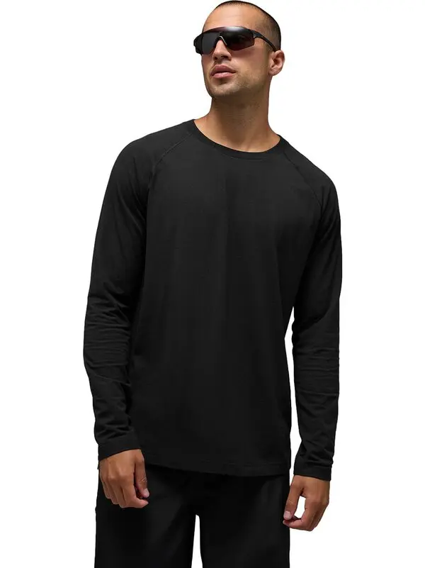 Alo Yoga Vapor Crewneck Long Sleeve Top - Black