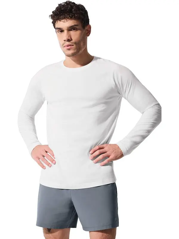 Alo Yoga Vapor Crewneck Long Sleeve Top - White