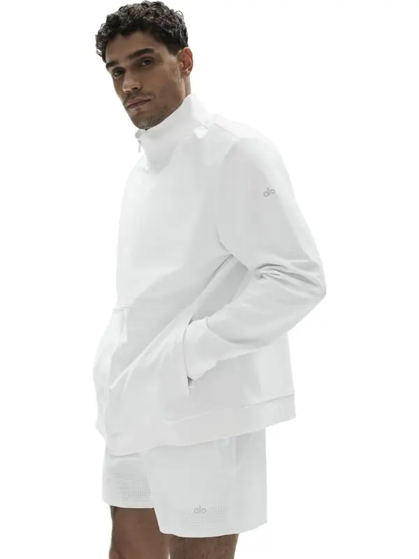 Alo Yoga Conquer Max Mock Neck Full Zip Jacket - White