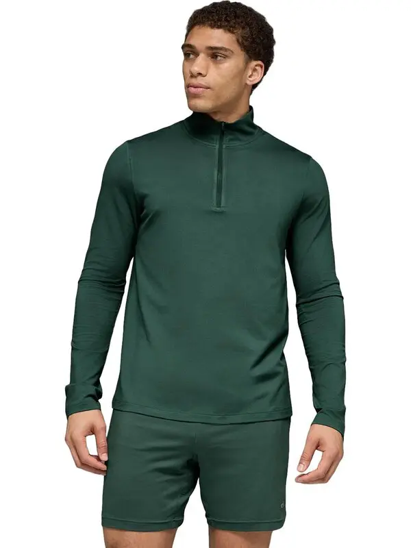 Alo Yoga Conquer 1/4 Zip Reform Long Sleeve Top - Clover Green